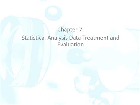 Ppt Chapter 7 Statistical Analysis Data Treatment And Evaluation