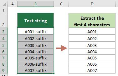如何在 Excel 中提取字串的前 後 N 個字符