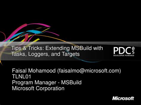 Ppt Tips Tricks Extending Msbuild With Tasks Loggers And Targets Powerpoint Presentation
