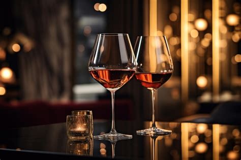 Premium Ai Image Moody Wine Bottle And Wine Glasses Ai Generated