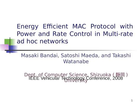 Pptx Energy Efficient Mac Protocol With Power And Rate Control In