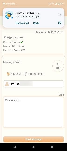 Send Sms Using Your Phone Msgp Server Python Java Android Curl