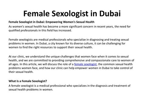 Ppt Female Sexologist In Dubai Powerpoint Presentation Free Download