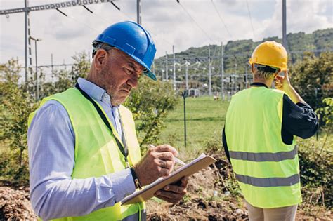 발전소에서 검진 보드와 디지털 태블릿을 사용하는 전기 엔지니어 2명에 대한 스톡 사진 및 기타 이미지 2명 건설 산업 건설 현장 Istock