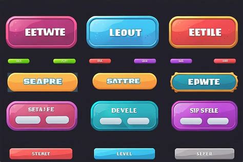 Soft Style Game Ui Vector Set Select Level And Level Start Popup Button