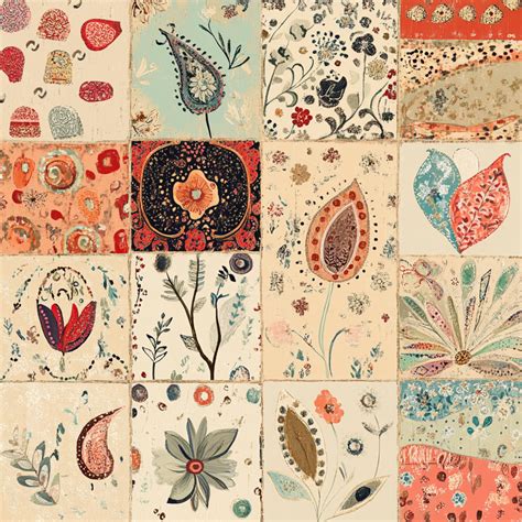 Wildflower Patchwork Quilt Art Free Stock Photo Public Domain Pictures