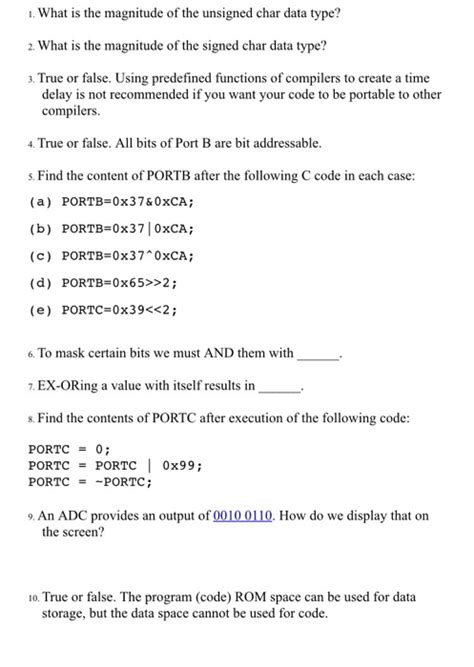 Solved The AVR Microcontroller And Embedded Systems By M A Chegg