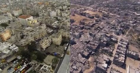 Gaza Watch Shocking Before And After Aerial Footage Showing Devastation Left By Israeli