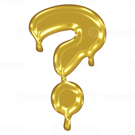 Gold Melted Effect Symbol Question Mark 16618675 Png