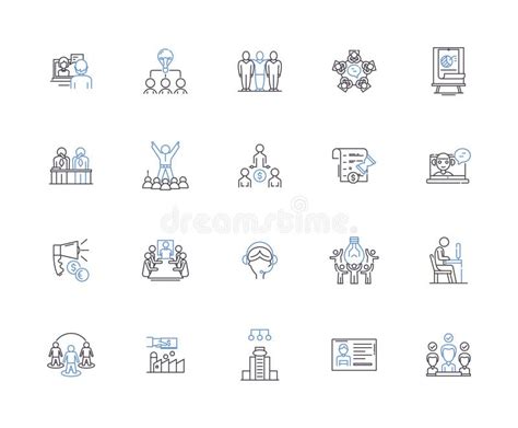Company System Outline Icons Collection Company System Management Automation Software