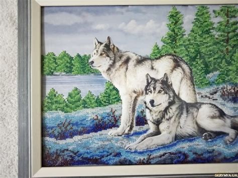 Купити Вишита картина бісеромВовки Skrynya Ua