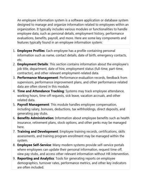 employees information system pdf employee relations computing