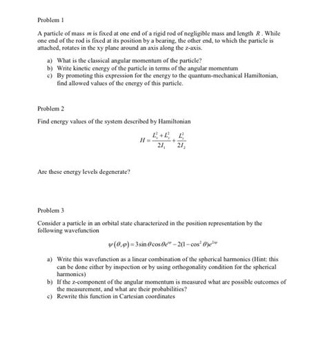 A Particle Of Mass M Is Fixed At One End Of A Rigid Chegg