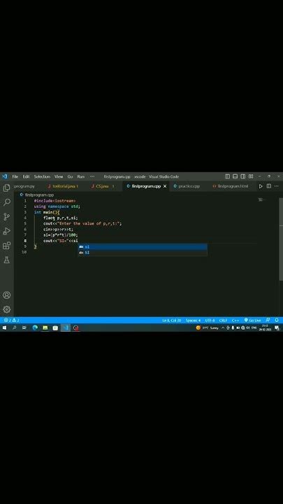 C Program To Calculate Simple Interest Cppprogramming Program Programming Youtube