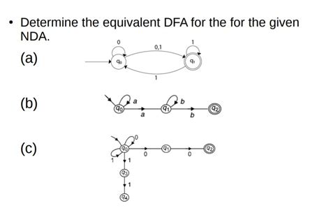 Solved Determine The Equivalent DFA For The For The Given Chegg Com