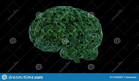 3d Digital Brain Maded From Printed Circuit Board And Processors Digital Neural Network Brain