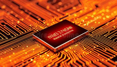 Electronic Chip With Text Technology Component Closeup Generative Ai