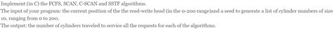 Solved Implement In C The Fcfs Scan C Scan And Sstf