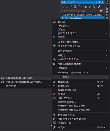 svn add solution to subversion 서브버전 솔루션 추가하는 방법 범상치 않은 블로그