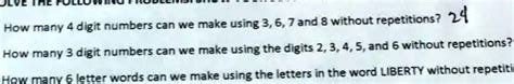 Solved How Many 4 Digit Numbers Can We Make Using The Digits 2 3 4