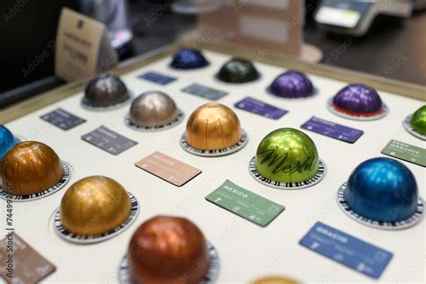 Kuala Lumpur Malaysia 12 Feb 2024 View Of A Store Display Of Colourful Nespresso Single Dose