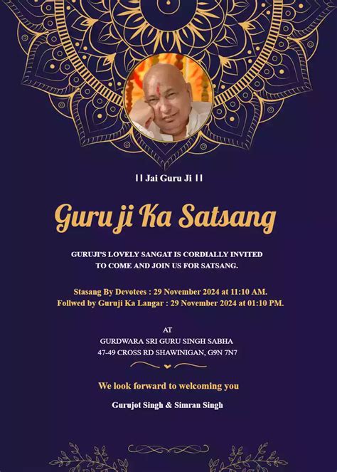 Guruji Satsang Invitation Free And Premium Invite Guru
