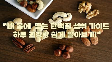 내 몸에 맞는 단백질 섭취 가이드 하루 권장량 쉽게 알아보기 Youtube