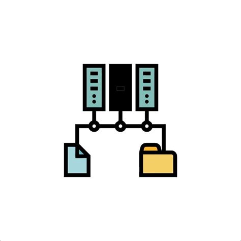 A File Server Icon With A Folder And A Computer 54025675 Vector Art At