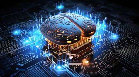 Premium Photo 3d Illustration Of Human Brain On Circuit Board Background Artificial