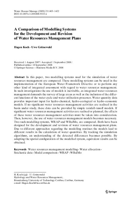 Pdf A Comparison Of Modelling Systems For The Development And