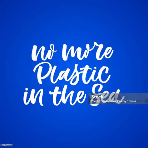 손 은 재미있는 따옴표를 레터 비문 더 이상 바다에서 플라스틱이 없습니다 인사말 카드 포스터 티셔츠 배너 인쇄 초대장을위한 완벽한 디자인 0에 대한 스톡 벡터 아트 및 기타