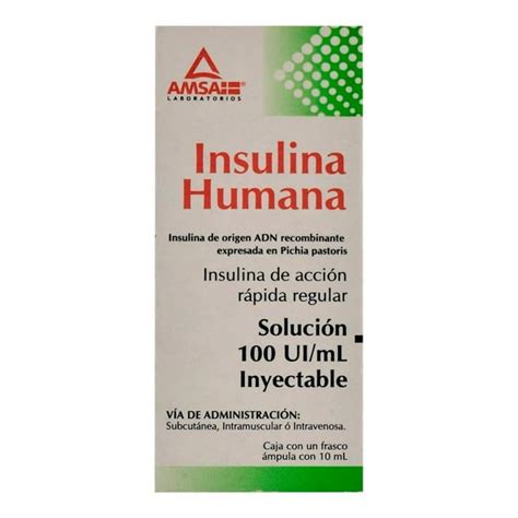 Insulina Humana Amsa 100 Ui Ml 10 Ml Solución Inyectable Walmart En Línea