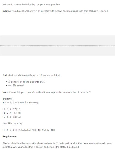 Solved We Want To Solve The Following Computational Problem