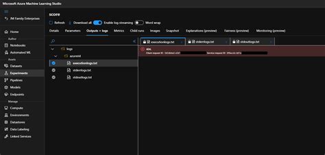 Pipeline Run Failed With Status Internalservererror 404 Error When Viewing Logs · Issue 1674