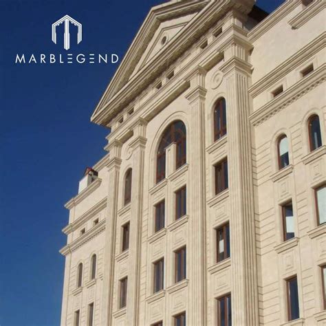 Customize Exterior Limestone Facade Panels Curtain Wall Facade Cladding Luxury Villa Project