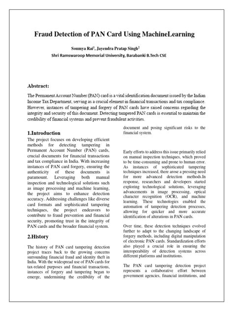 Pan Card Detection Review Paper Pdf Optical Character Recognition Computer Security
