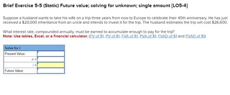 Solved Brief Exercise Static Future Value Solving For Chegg