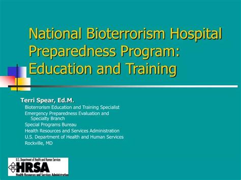 Ppt National Bioterrorism Hospital Preparedness Program Education And Training Powerpoint