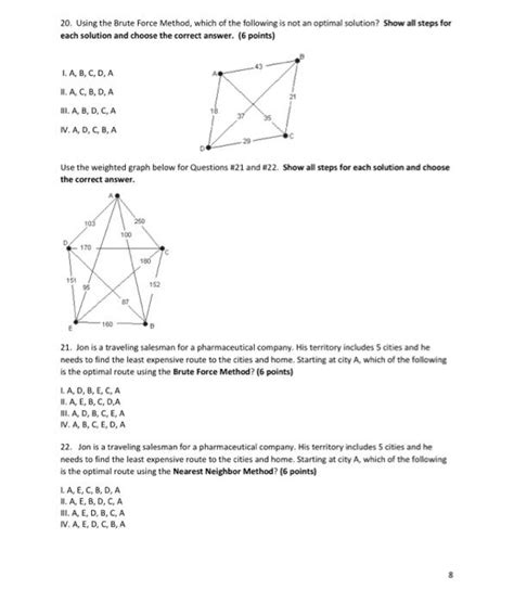 Solved 20 Using The Brute Force Method Which Of The Chegg
