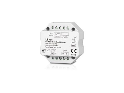 100 240vac 1ch 01 10v Wifi And Rf Push Dimmer L1wt Tuya App Boqi