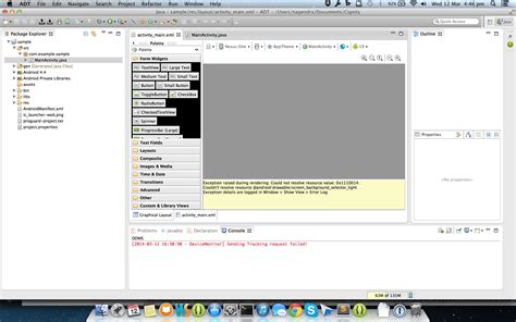 Unable To Open Android Layout Xml File In Graphical Layout Using Adt Eclipse Stack Overflow