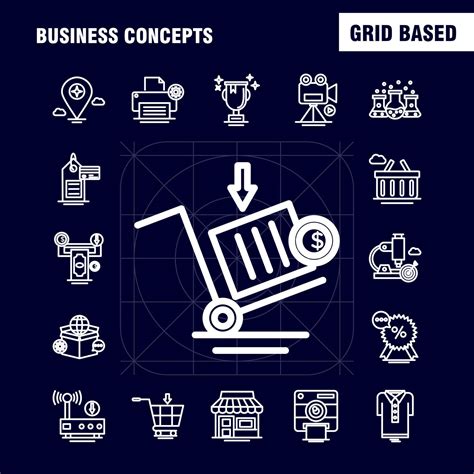Business Concepts Line Icons Set For Infographics Mobile Uxui Kit And