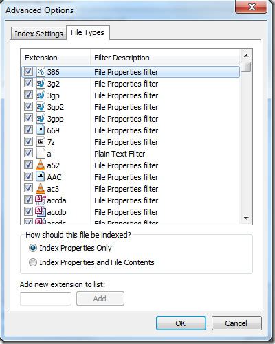 Outlook 2010 Search Indexing