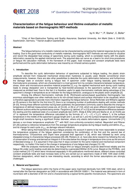 Pdf Characterization Of The Fatigue Behaviour And Lifetime Evaluation Of Metallic Materials