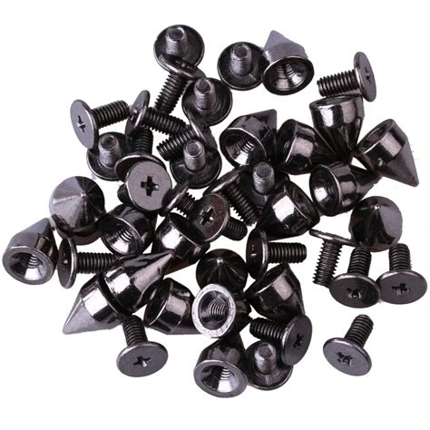 9mm 100pcs 블랙 콘 스크류 백 메탈 스터드 Leathercraft Rivet Bullet 스파이크 펑크 스팟spot Black1 Mm10 Mm Aliexpress