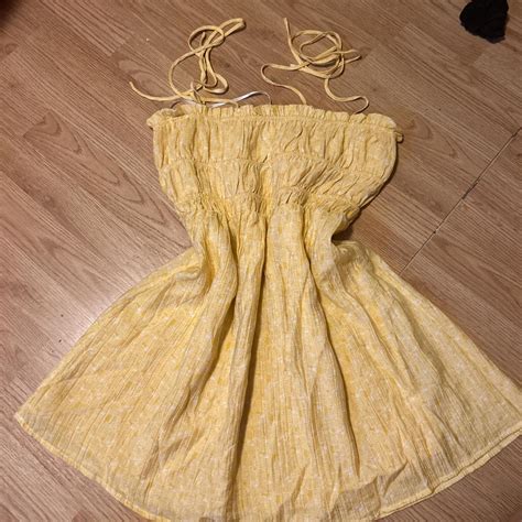 Yellow Sun Dress Medium Depop