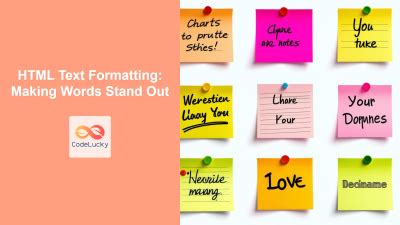 Html Formatting Styling Text With Bold Italics And More Codelucky