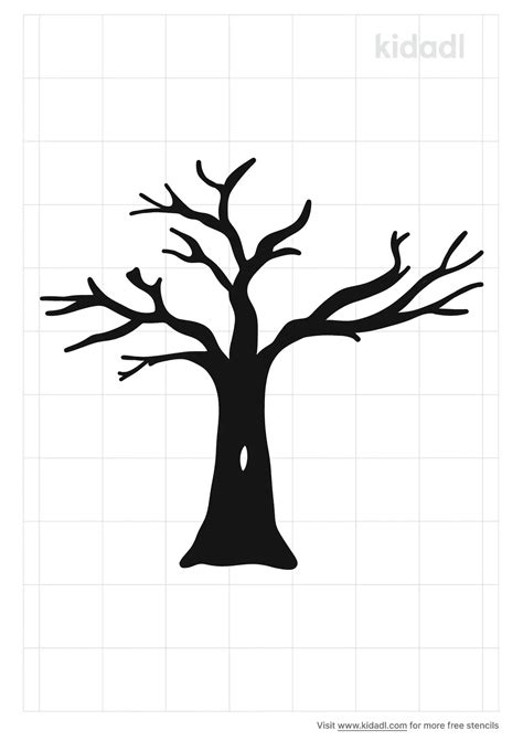 Free Leafless Tree Stencil Stencil Printables Kidadl