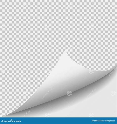 Curl Corner Paper Template Transparent Grid Stock Vector Illustration Of Page Leaf