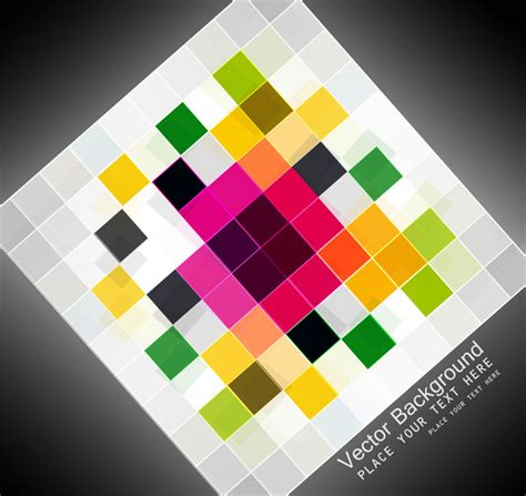 Abstract Black Bright Colorful Mosaic Square Circle Vector Design Vectors Graphic Art Designs In